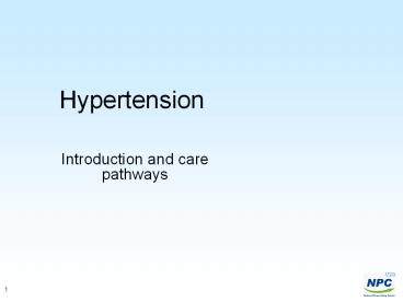 Hypertension presentation | free to view