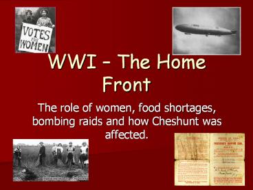 PPT – WWI – The Home Front PowerPoint presentation | free to download ...
