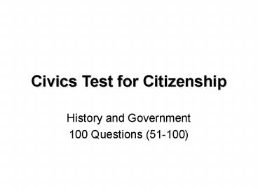 Civics Test for Citizenship presentation | free to download