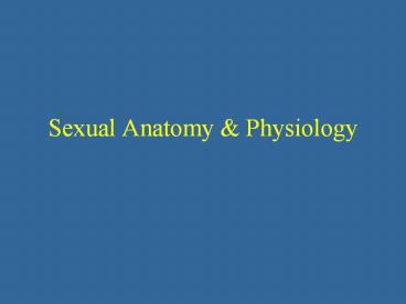 PPT – Sexual Anatomy & Physiology PowerPoint presentation | free to ...