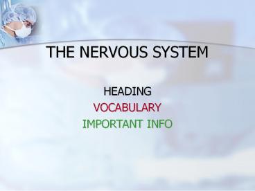 THE NERVOUS SYSTEM presentation | free to download