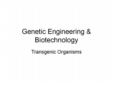 Genetic Engineering presentation | free to download