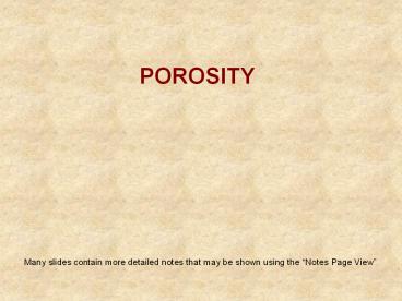 POROSITY presentation | free to download