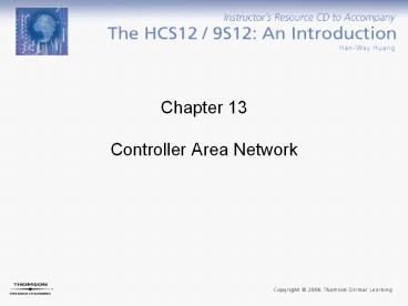 Chapter 13 Controller Area Network presentation | free to view