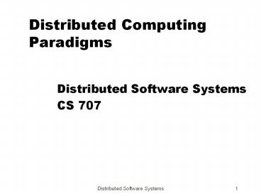 PPT – Distributed Computing Paradigms PowerPoint presentation | free to ...