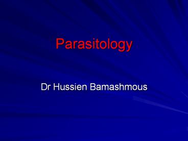Parasitology presentation | free to view