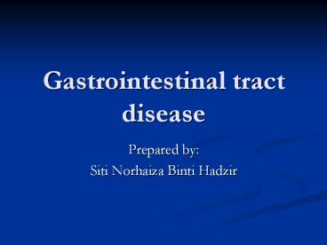 Gastrointestinal tract disease presentation | free to download