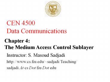 CEN 4500 Data Communications presentation | free to download