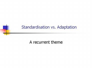 Standardisation vs. Adaptation presentation | free to view