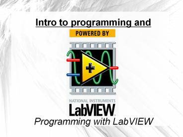 PPT – Programming with LabVIEW PowerPoint presentation | free to view ...
