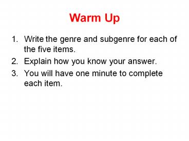 Warm Up presentation | free to download