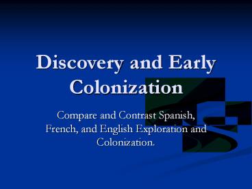 Discovery and Early Colonization presentation | free to download
