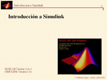 PPT – Introducciуn a Simulink PowerPoint presentation | free to view ...