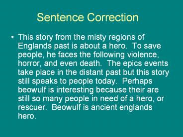 Sentence Correction presentation | free to view