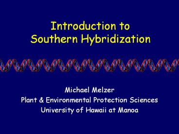 Introduction to Southern Hybridization presentation | free to view