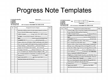 Progress Note Templates presentation | free to view