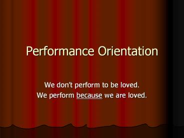 Performance Orientation presentation | free to download