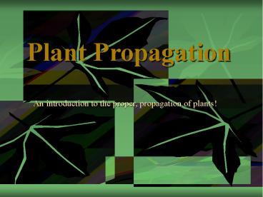 Plant Propagation presentation | free to download
