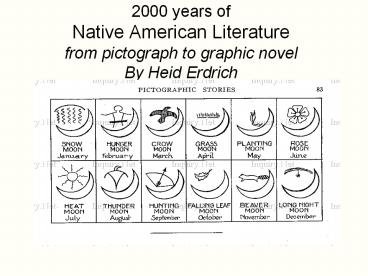 2000 years of Native American Literature from pictograph to graphic ...