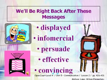 We’ll Be Right Back After These Messages presentation | free to download