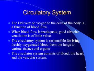 Circulatory System presentation | free to view