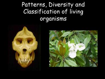 PPT – Patterns, Diversity and Classification of living organisms ...