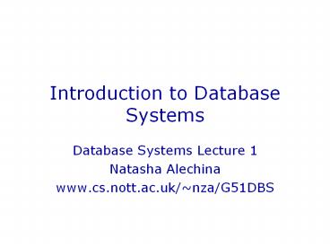 PPT – Introduction to Database Systems PowerPoint presentation | free ...