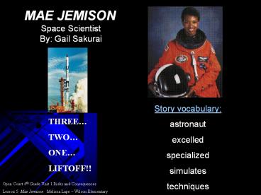MAE JEMISON presentation | free to download