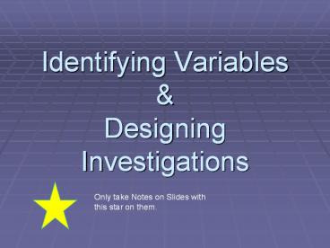 PPT – Identifying Variables PowerPoint presentation | free to download ...