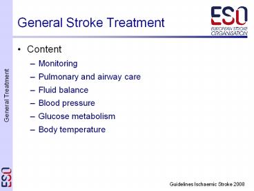 PPT – General Stroke Treatment PowerPoint presentation | free to view ...