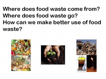 Where does food waste come from? Where does food waste go? How can we ...