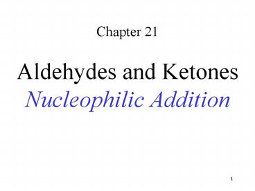 Aldehydes and Ketones presentation | free to view