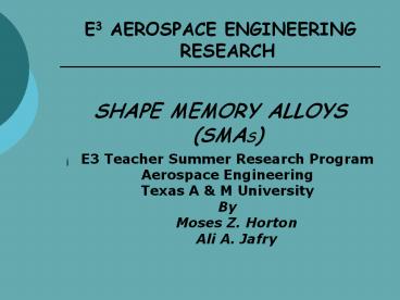 PPT – E3 AEROSPACE ENGINEERING RESEARCH PowerPoint presentation | free ...