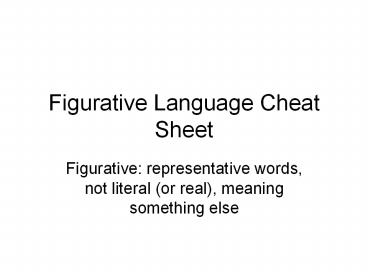 Figurative Language Cheat Sheet presentation | free to view