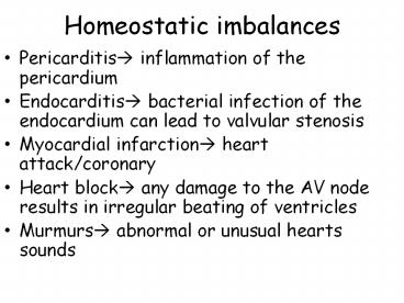 Homeostatic imbalances presentation | free to download