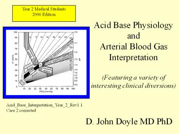 Acid Base Physiology and Arterial Blood Gas Interpretation (Featuring a ...