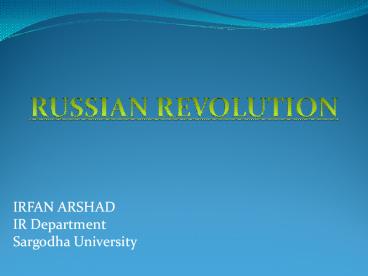 Russian Revolution presentation | free to download