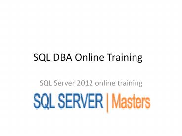sql server 2012 training hyderabad(www.sqlservermasters.com ...