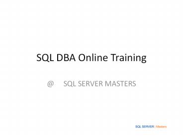 sql dba 2012 presentation | free to download