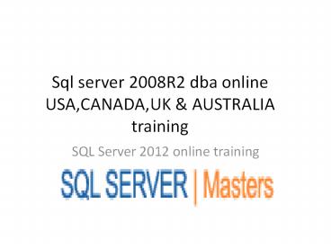 sql dba 2008 presentation | free to download