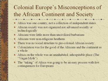 The Colonization Of Africa presentation | free to view