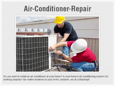 PPT – Air Conditioning Repair PowerPoint presentation | free to ...