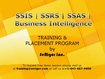 SSIS | SSRS | SSAS | Business Intelligence Training and Placement ...