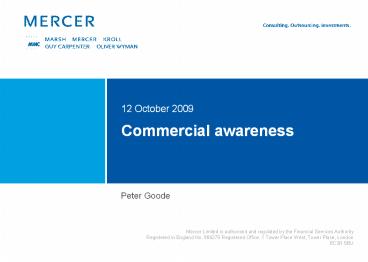 Commercial awareness presentation | free to view