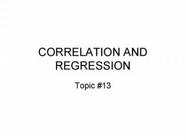 PPT – CORRELATION AND REGRESSION PowerPoint presentation | free to ...
