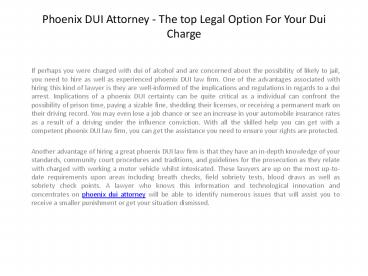 PPT – Arizona Dui Lawyer PowerPoint presentation | free to download ...