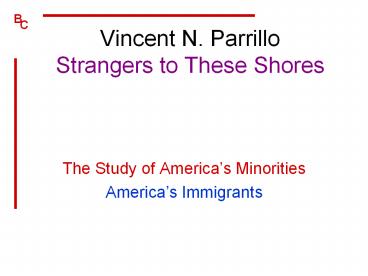 PPT – Vincent N. Parrillo Strangers to These Shores PowerPoint ...