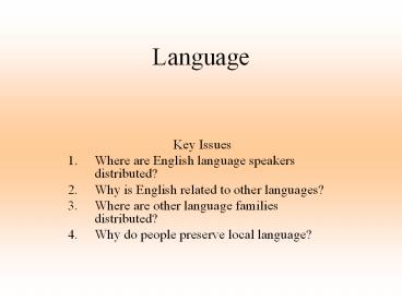 PPT – Language PowerPoint presentation | free to view - id: 3cdf5b-OTNiZ