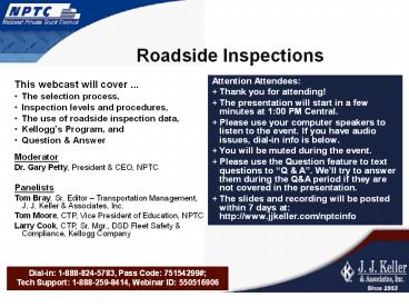 Roadside Inspections presentation | free to view