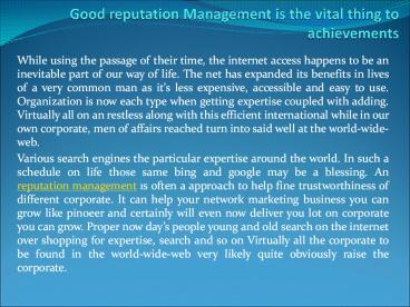 PPT – reputation management PowerPoint presentation | free to download ...